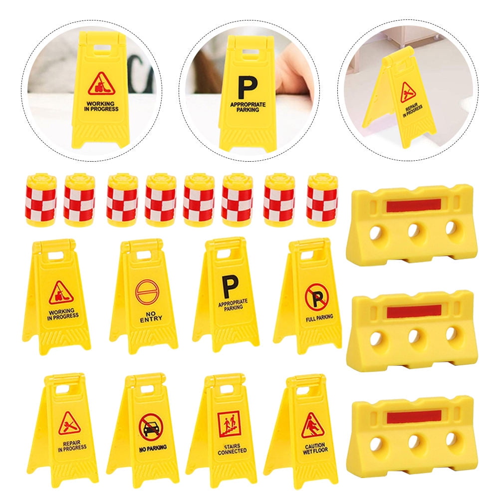 FELTECHELECTR 19Pcs Road Traffic Signs Toys Simulated Traffic ...