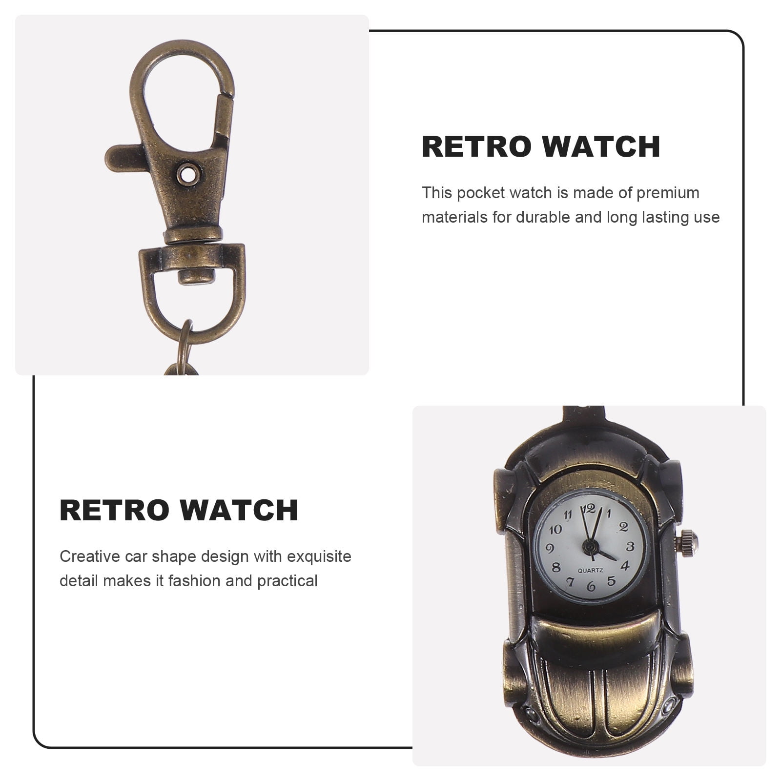 FELTECHELECTR 1PC Mens Pocket Watch Car Shape Telling For Men And Women ...