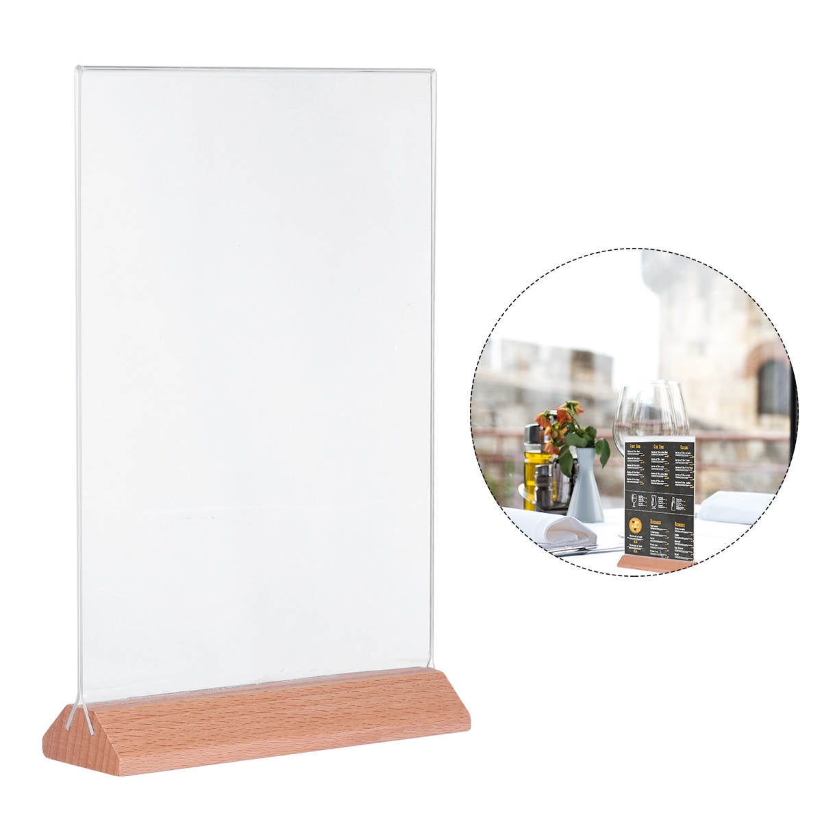 FELTECHELECTR 1Pack Acrylic Table Menu Holder Stand 9.17x5.9x1.88 Inch ...