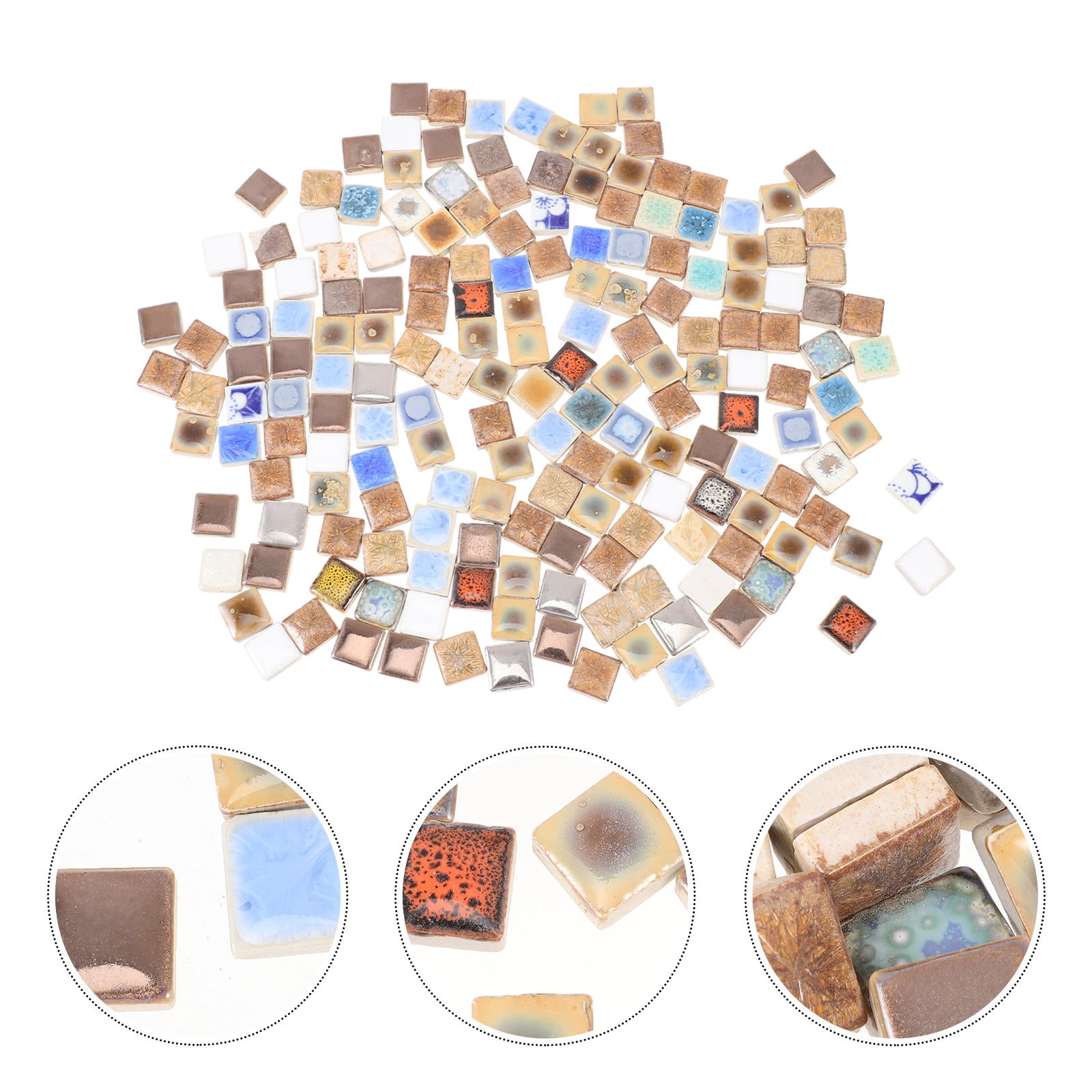 FELTECHELECTR 1Pack Ceramic Pieces Multi Colored Irregular Small Square ...