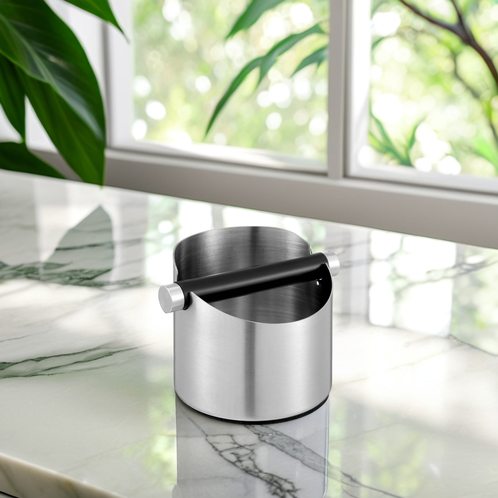 FELTECHELECTR 1Pack Coffee Container Silver Round Stainless Steel for ...