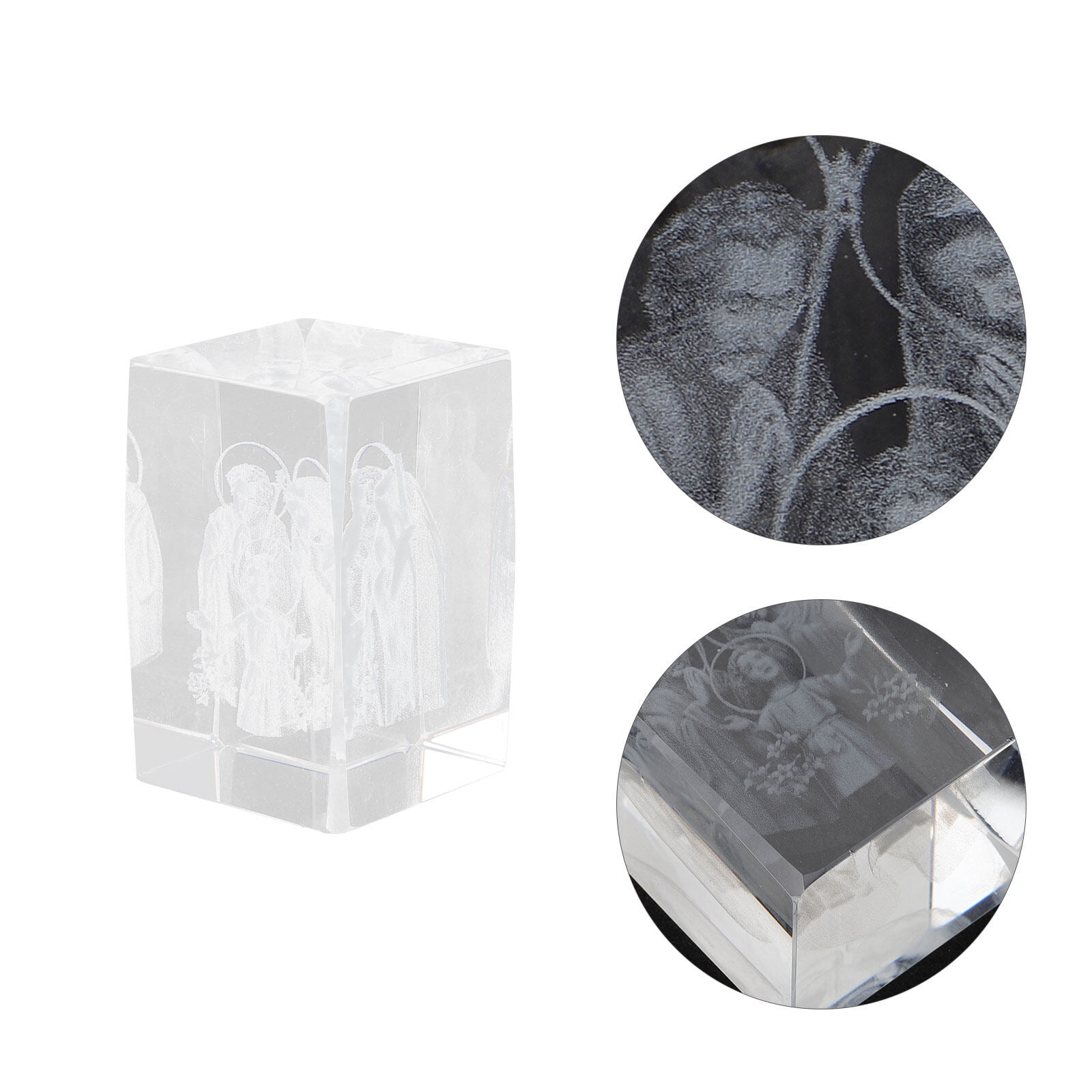 FELTECHELECTR 1Pack Crystal 3D Jesus Statue Figurine Transparent ...