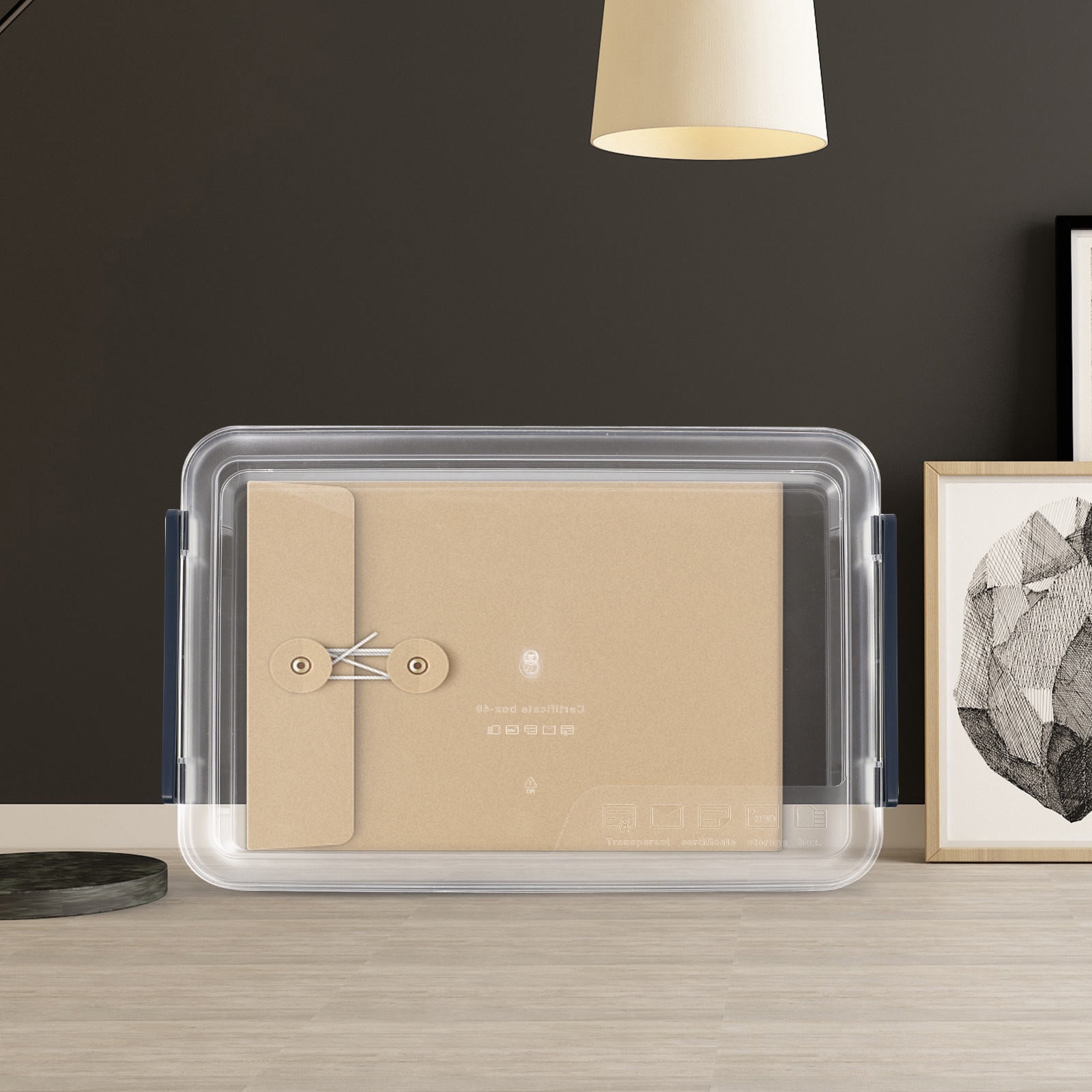 FELTECHELECTR 1Pack Desk Organizer Blue Rectangular File Storage Box ...