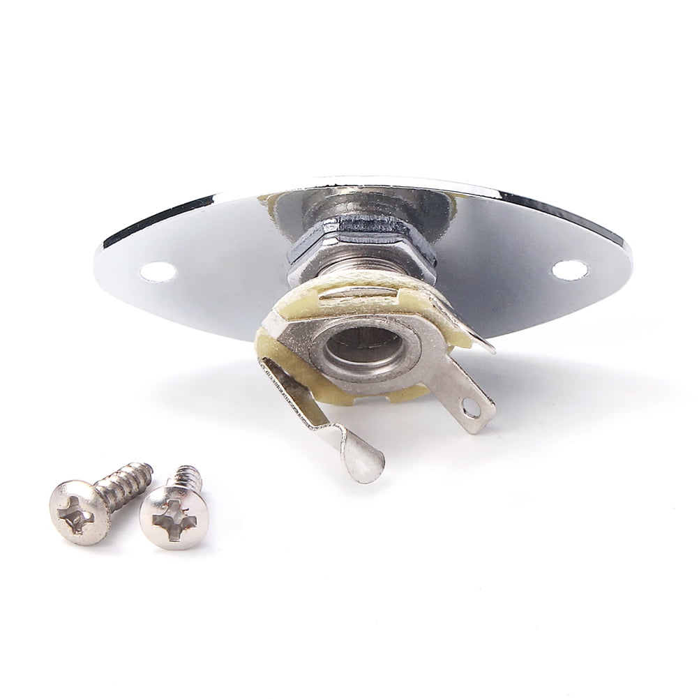 FELTECHELECTR 1Pack Guitar Jack Output Plate Socket Silver Chrome ...