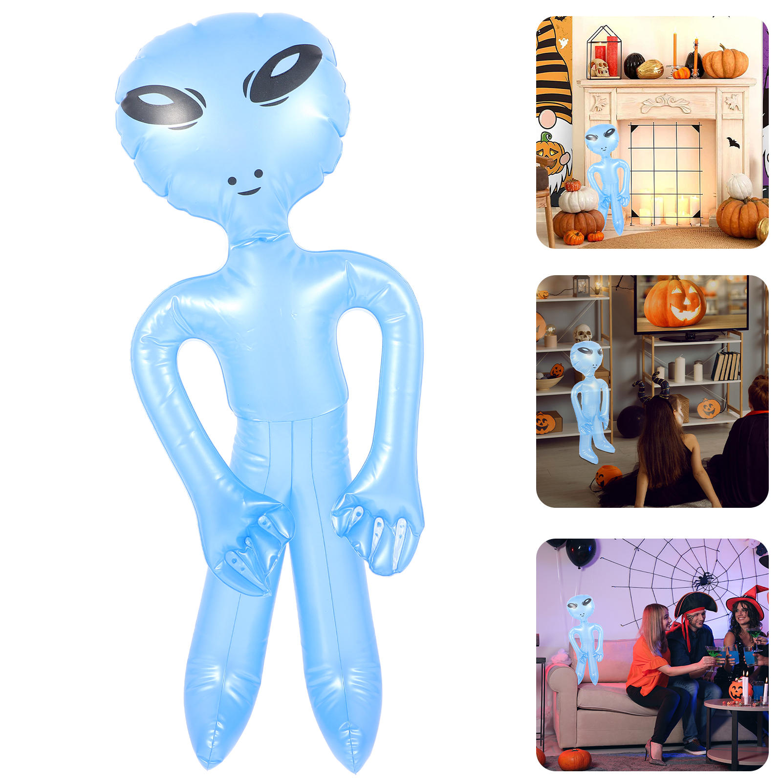 FELTECHELECTR 1Pack Inflatable Alien Props With Blue Color For ...