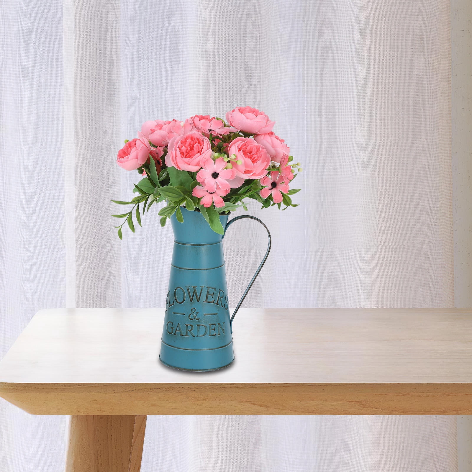 FELTECHELECTR 1Pack Kettle Vases for Flowers Blue Iron 11In Tall for ...