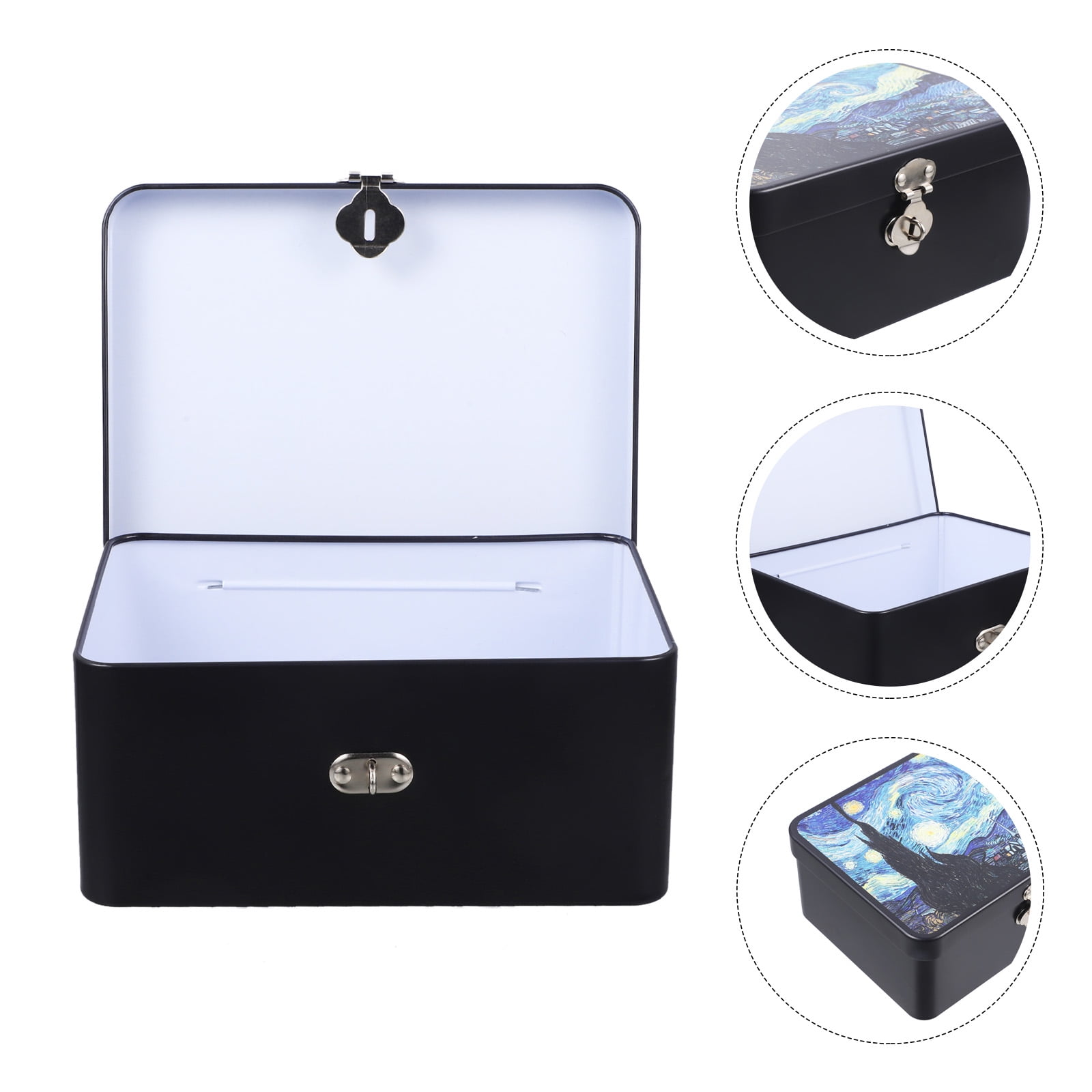 FELTECHELECTR 1Pack Lock Box For Keys Rectangular Tinplate For Personal ...