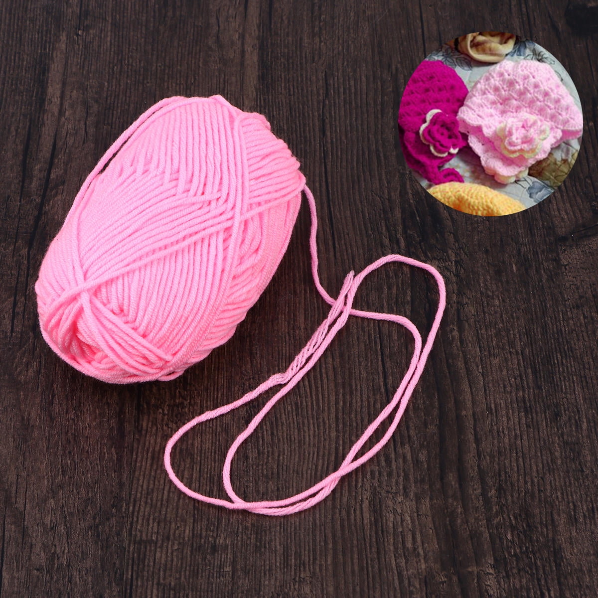 FELTECHELECTR 1Pack Pastel Pink Knitted Yarn Milk Wool Cotton for ...
