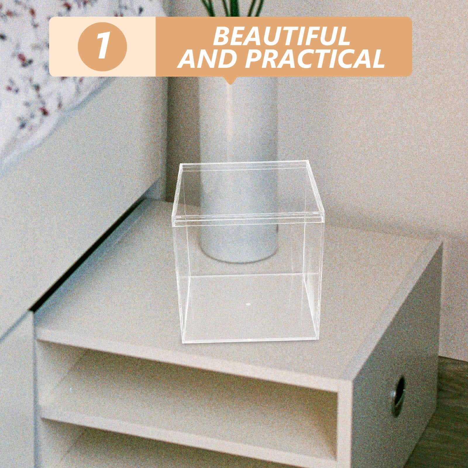 FELTECHELECTR 1Pack Plastic Transparent Box for Small Storage ...
