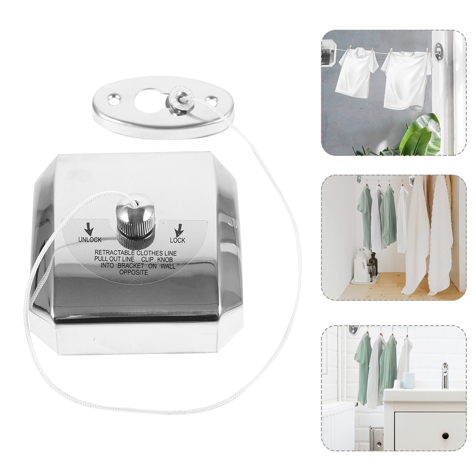 FELTECHELECTR 1Pack Retractable Clothesline For Laundry Drying And ...