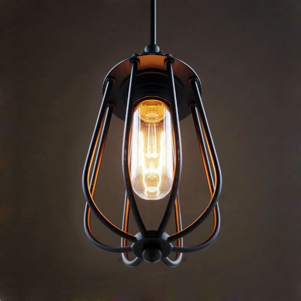 FELTECHELECTR 1Pack Rustic Ceiling Lights in Black Metal with Spraying ...
