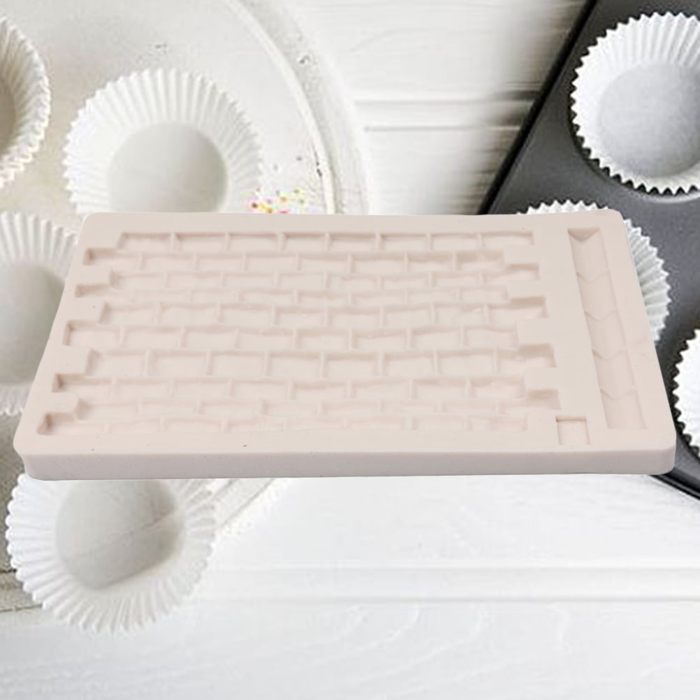 FELTECHELECTR 1Pack Silicone Cake Mold Beige Brick Wall Shape For ...