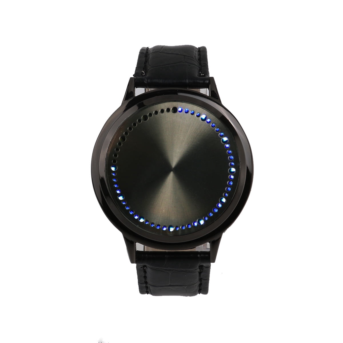 FELTECHELECTR 1Pack Touch Screen Watch Round Dial Led Display Pu Band ...