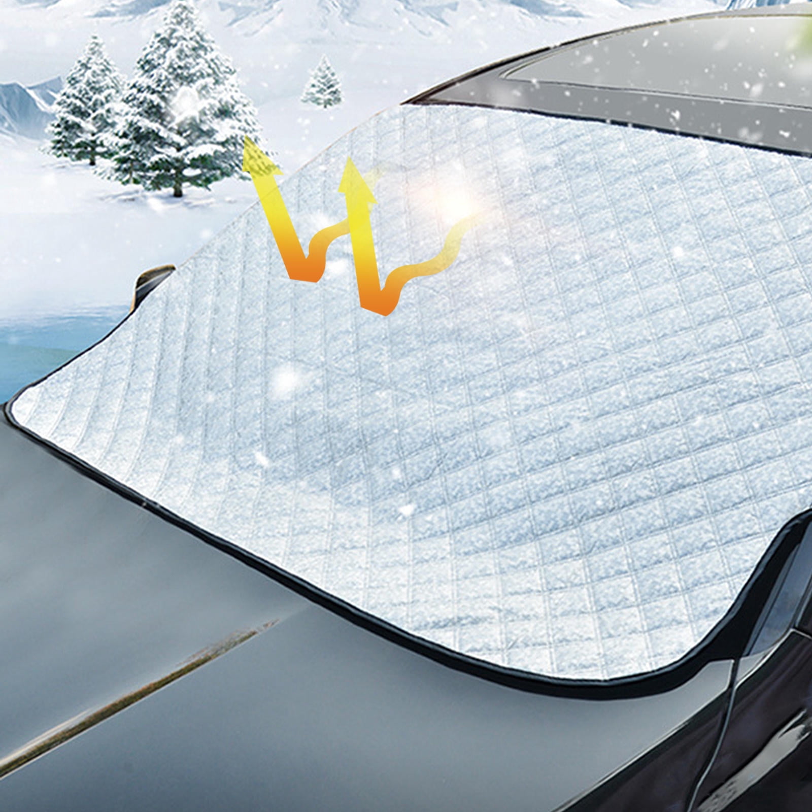 FELTECHELECTR 1Pack Windshield Sun Shade Silver Rectangular Polyester ...