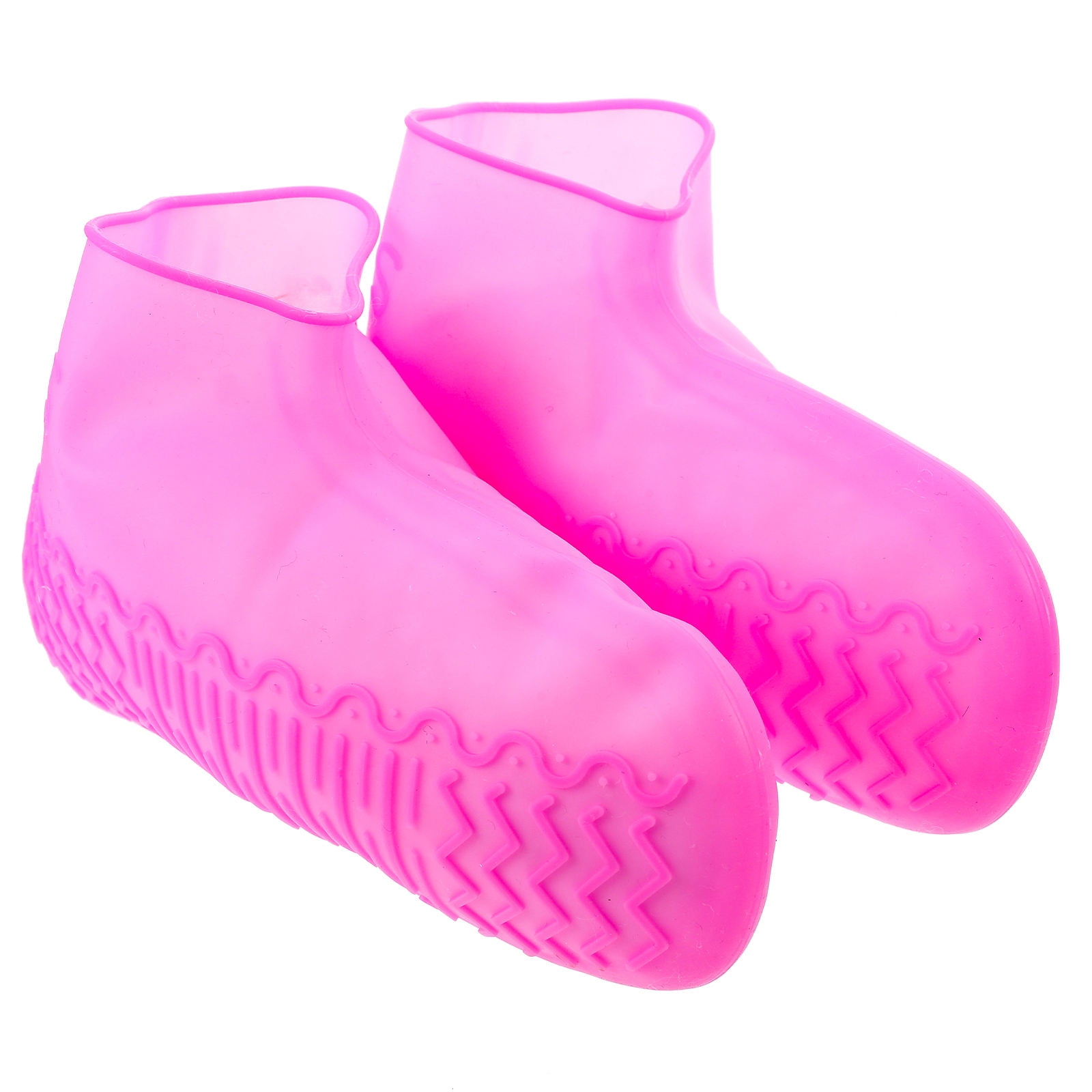FELTECHELECTR 1Pair Waterproof Cycling Overshoes Reusable Pink Silicone ...