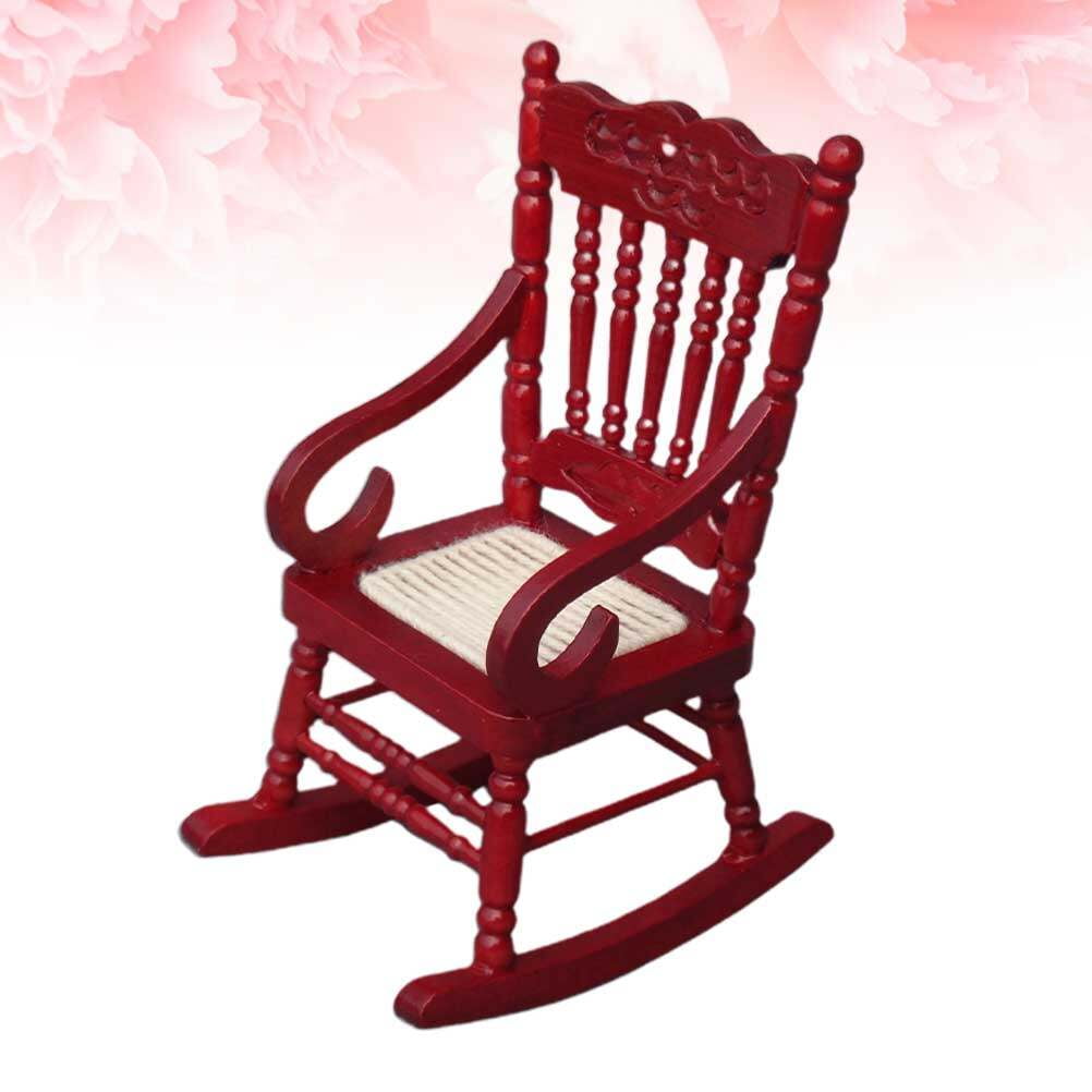 FELTECHELECTR 1Pc Miniature Wood Chair Tiny Furniture For Dollhouse ...