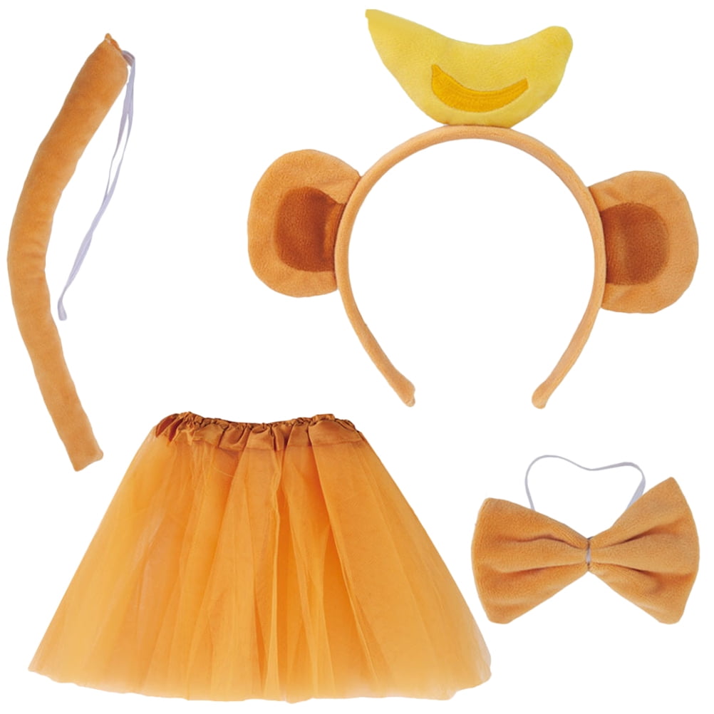FELTECHELECTR 1Set Cute Monkey Ear Headband Kids In Light Brown Fabric ...