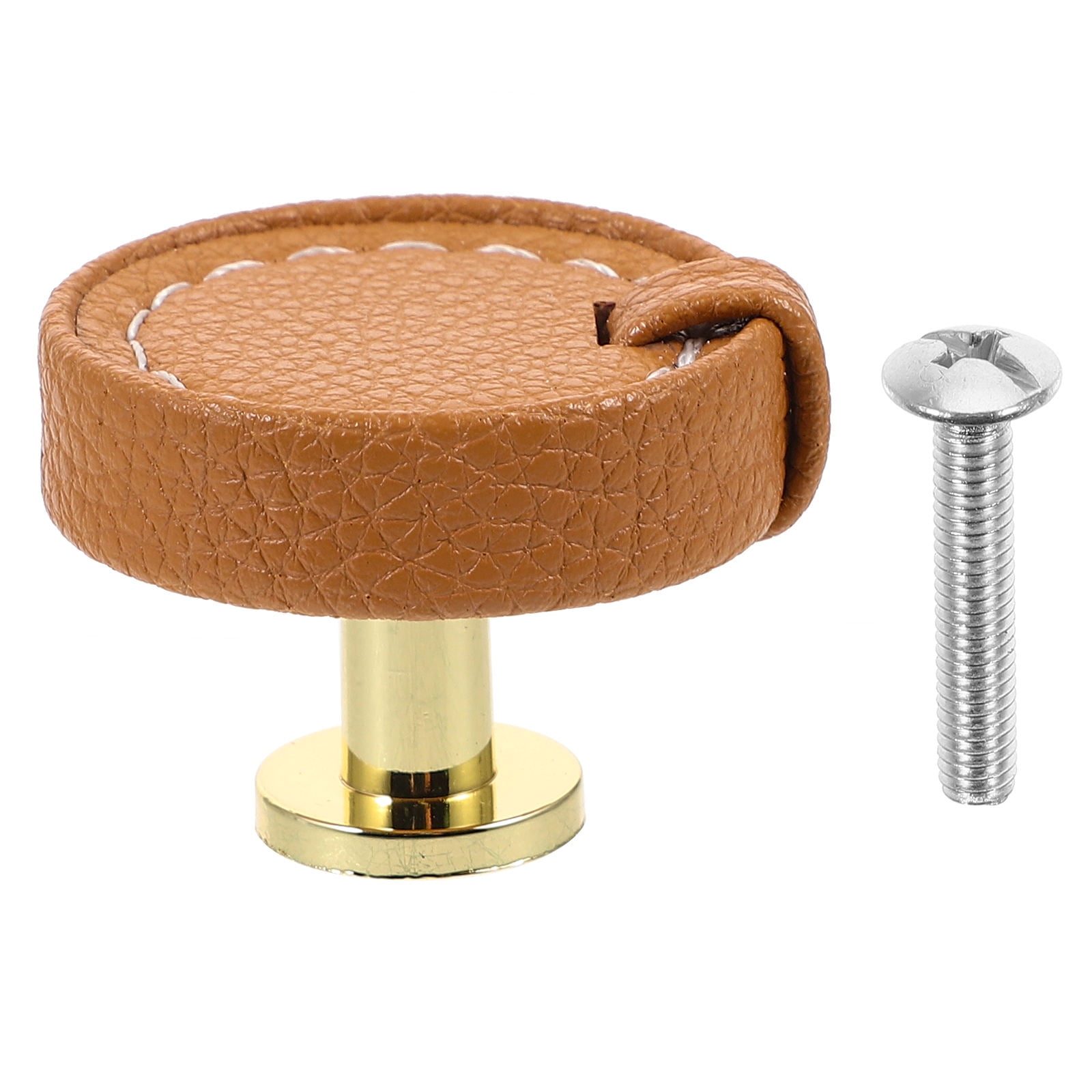 FELTECHELECTR 1Set Door Pull for Cabinet in Brown 3.5In Leather and ...