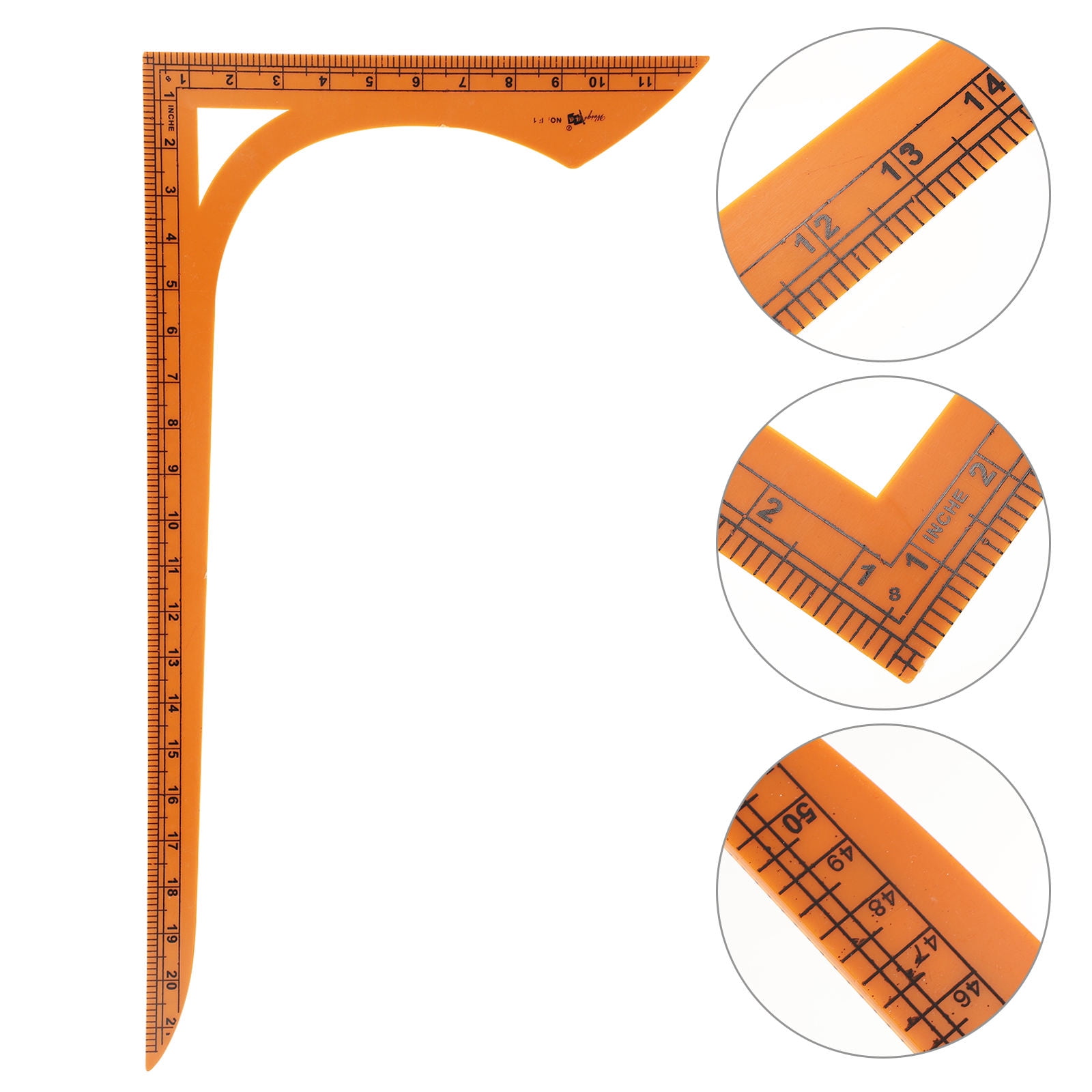 FELTECHELECTR Cutting Ruler L Shaped Ruler Large Sewing Orange Plastic ...
