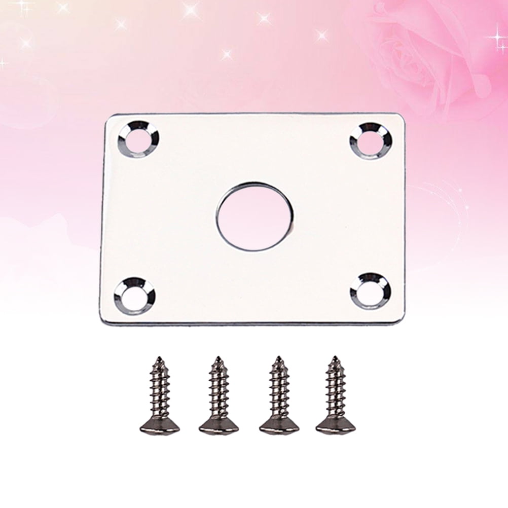 FELTECHELECTR 1Set Instrument Jack Plate Chrome 3.63x2.8x0.09cm Silver ...