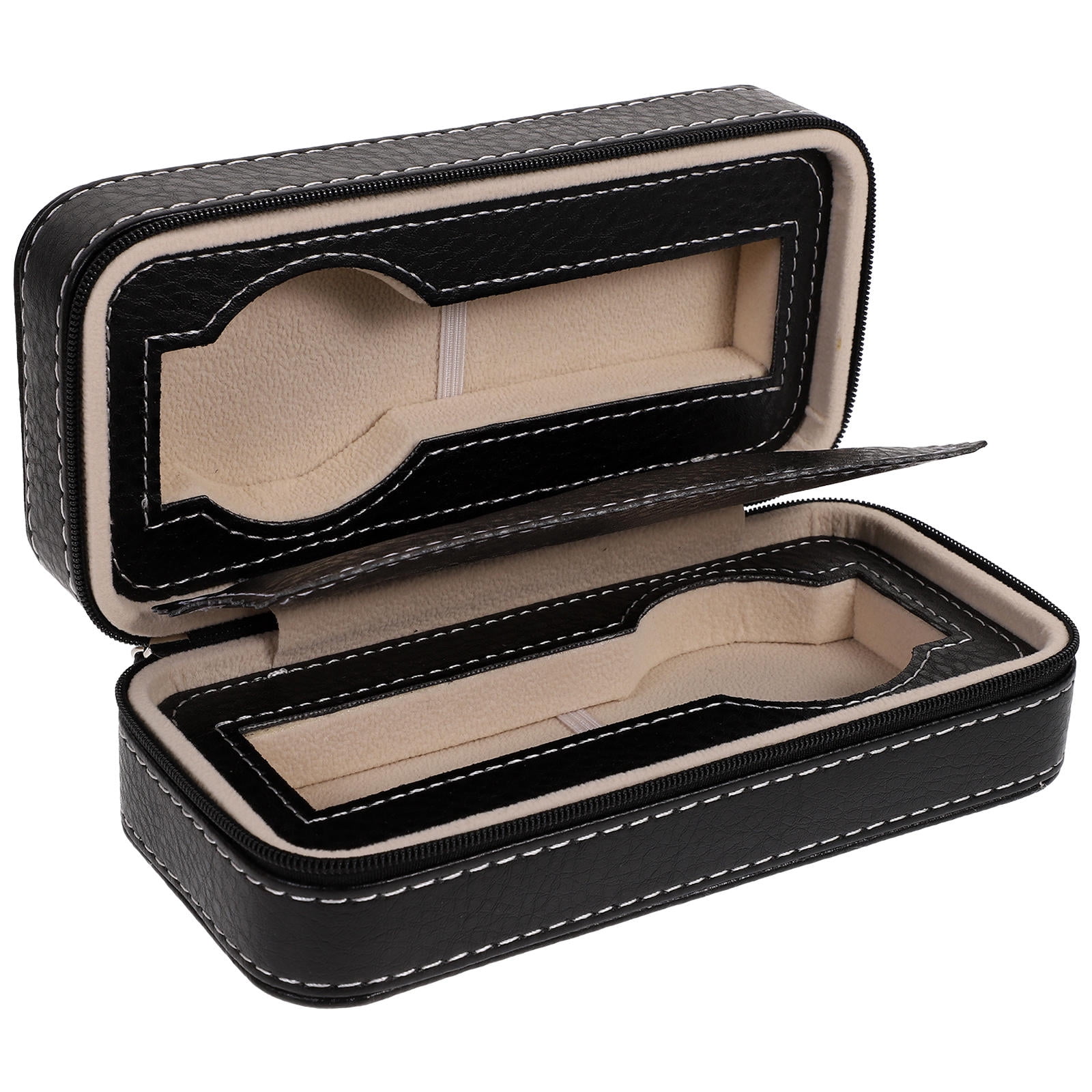 FELTECHELECTR 1Set Men's Watch Case Black Faux Leather Rectangular For ...