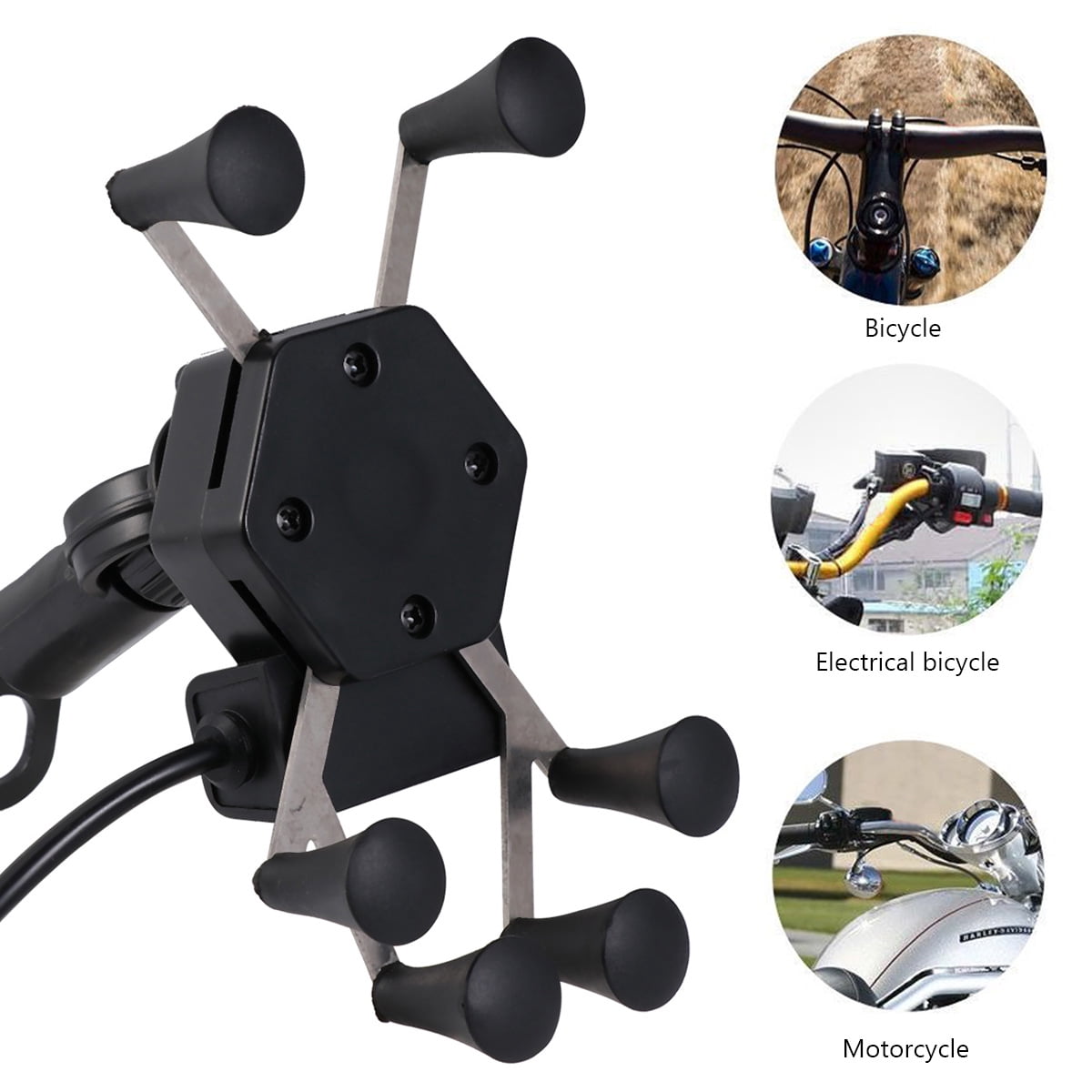 FELTECHELECTR 1Set Motorcycle Brackets with Black Mirror Base Style for ...