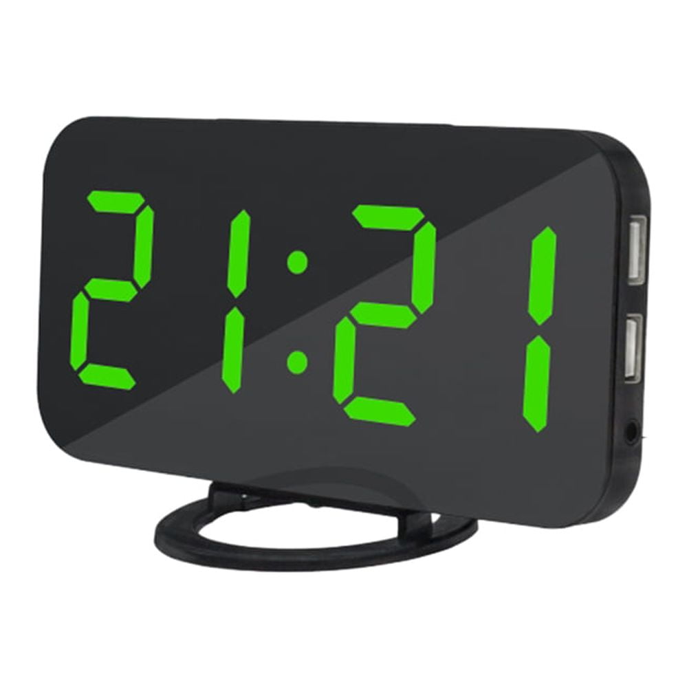 FELTECHELECTR 1Set Rectangular Modern Design Digital Alarm Clock Green ...