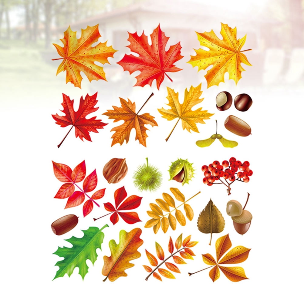 FELTECHELECTR 1Set Wall Decal Fall Leaf Wall Decals Multi Color 32*41In ...