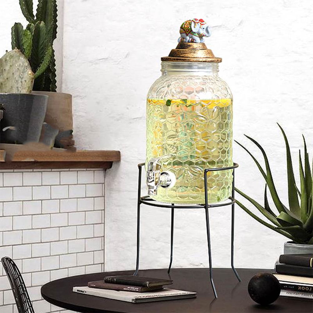 FELTECHELECTR 1Set Water Bottle Jug Holder Black Iron Round for ...