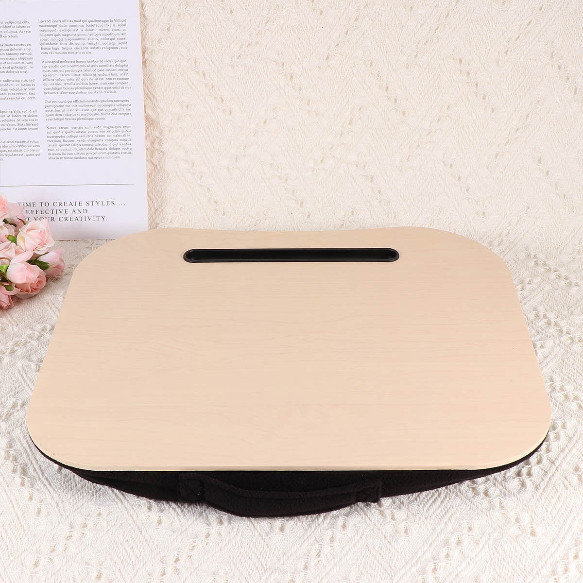 FELTECHELECTR 1Set Wooden Tablet Pc Holder Laptop Stand for Desk Light ...