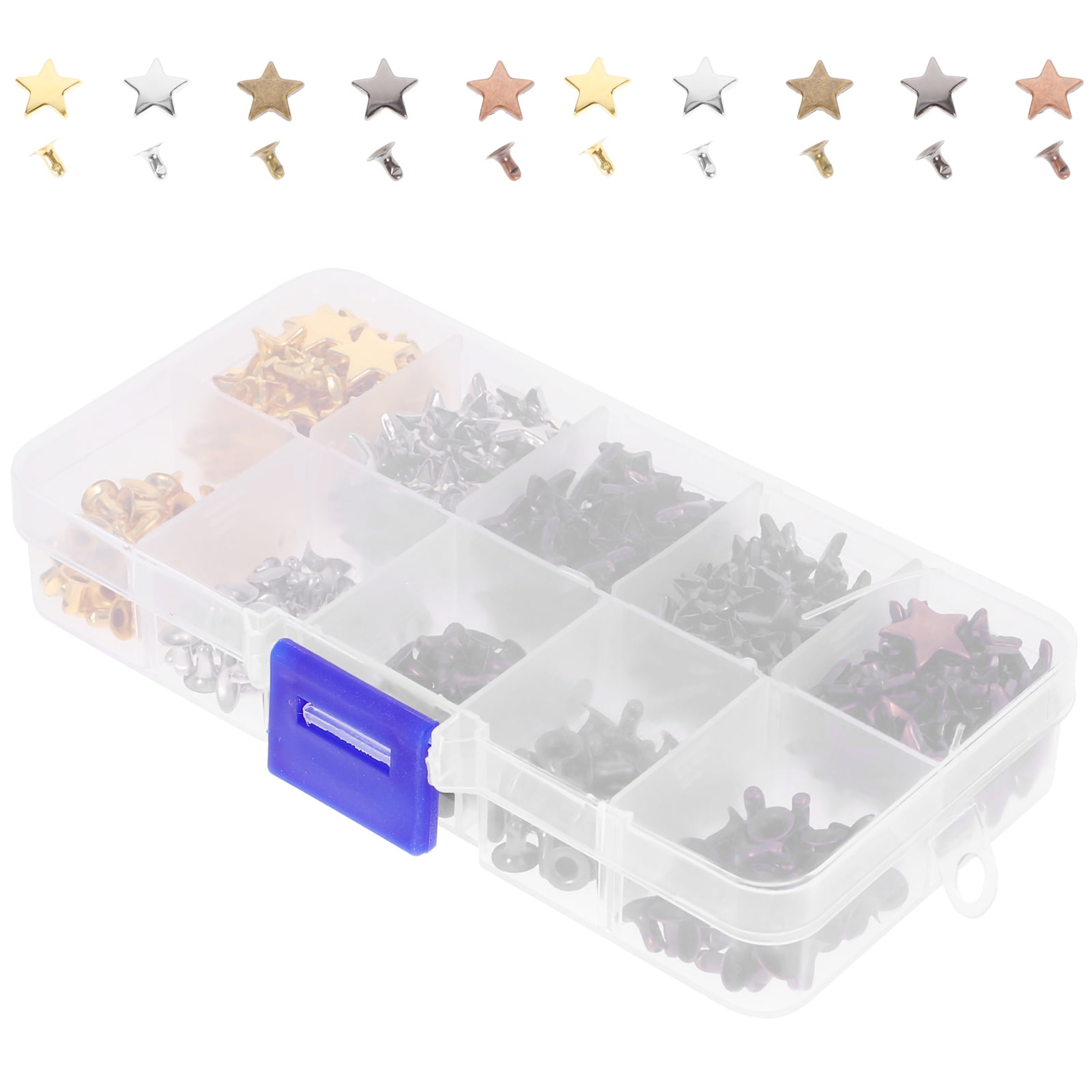 FELTECHELECTR 200 Pieces Metal DIY Rivets Assorted Color Iron ...