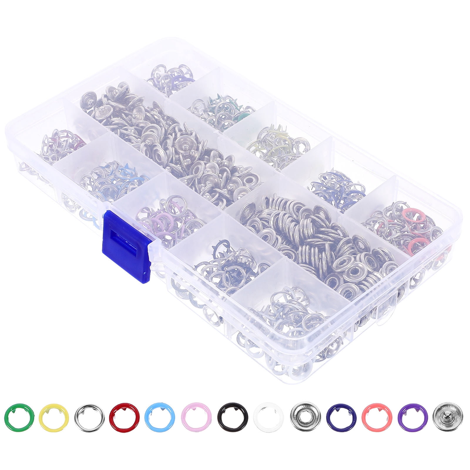 FELTECHELECTR 200Pcs Five-Prong Snap Button Metal Sewing Buttons Simple ...