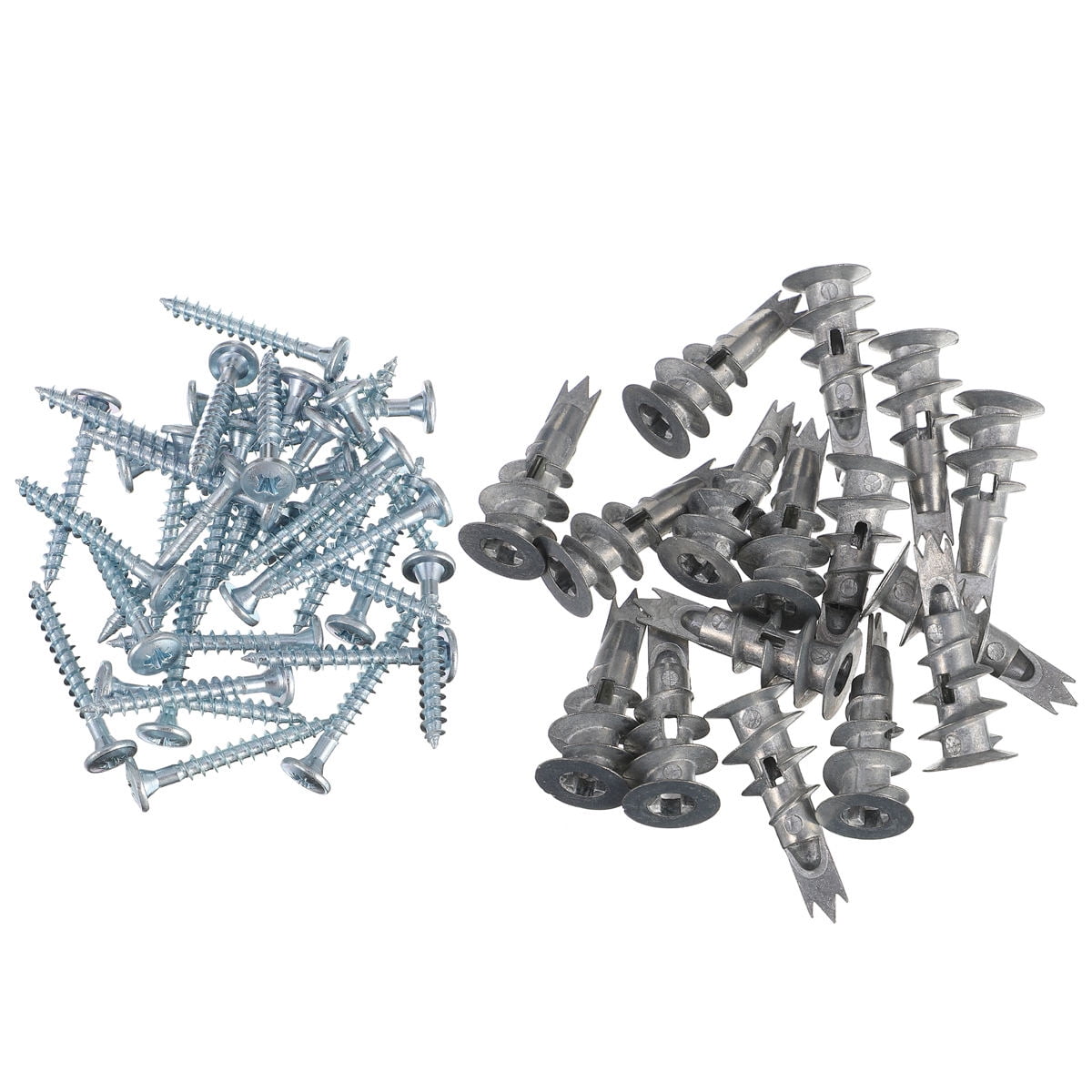 FELTECHELECTR 200Pcs Metal Wall Plugs and Screws for Plasterboard Wall ...
