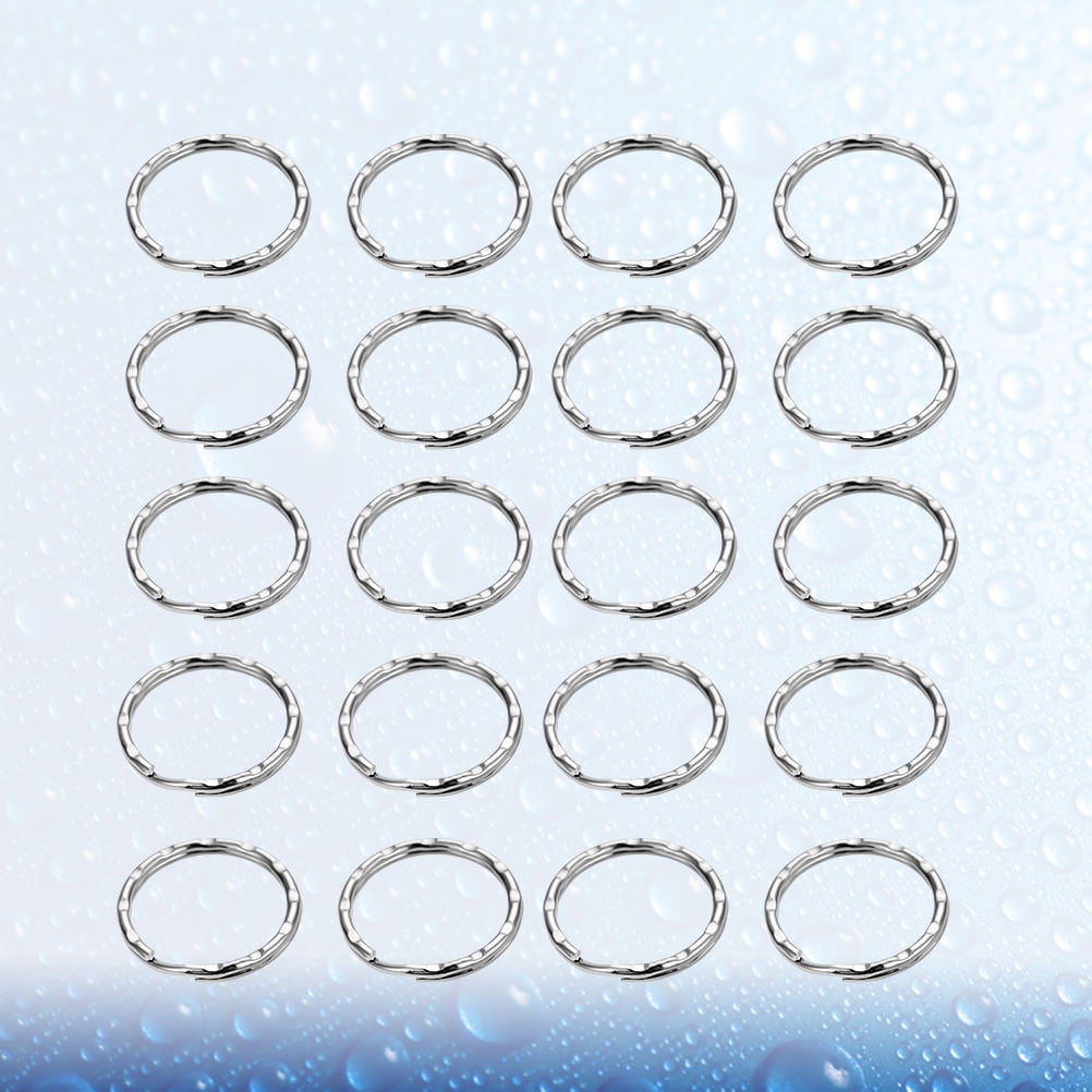 FELTECHELECTR 200Pcs Round Flat Key Rings Silver Color for Adults Diy ...