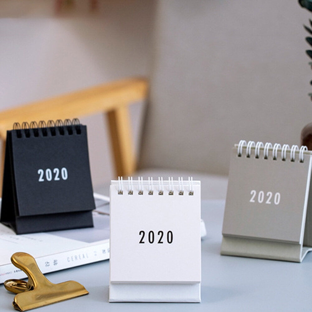 FELTECHELECTR 2020 Mini Desktop Calendar White Paper 1Pcs 3x3.7in Memo ...