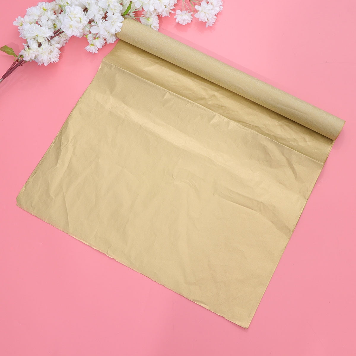 FELTECHELECTR 20Pack Wrapping Paper Sheets Golden Rectangular Semi ...