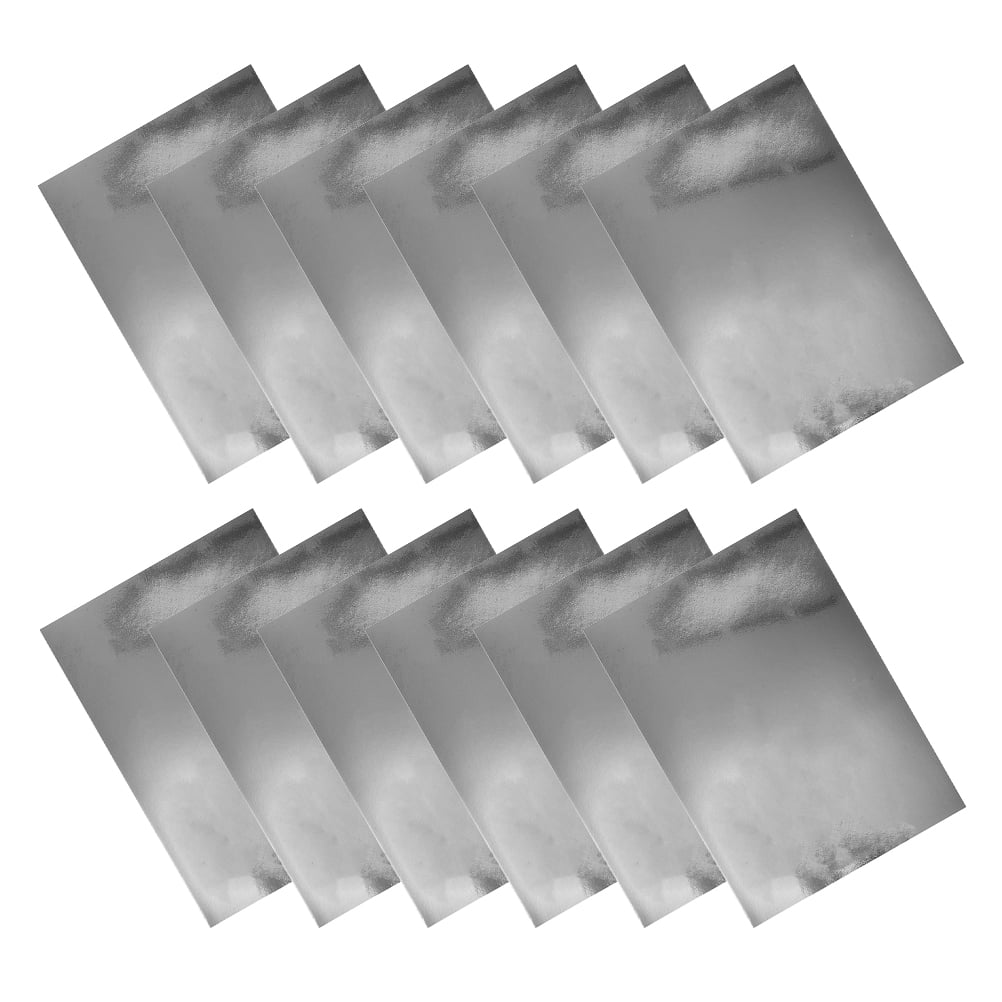 FELTECHELECTR 20Pcs Cardstock Paper Silver Metallic Foil Board Sheets ...