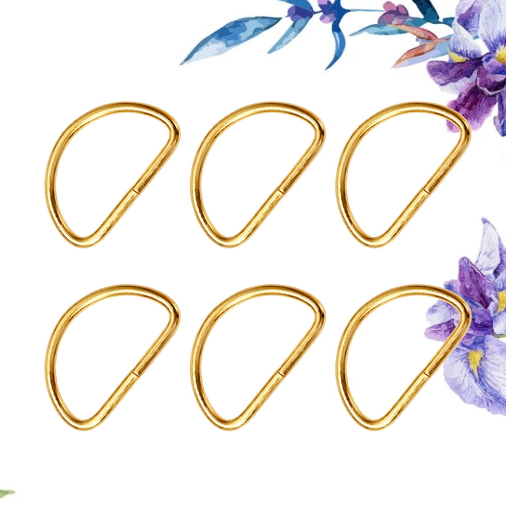 FELTECHELECTR 20Pcs D Rings For Clothes And Backpacks Golden Metal ...