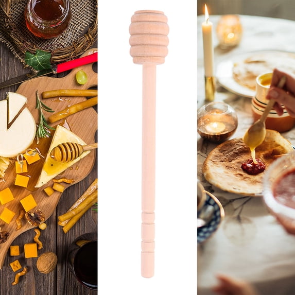 FELTECHELECTR 20Pcs Honey and Syrup Dippers Wood Portable and Compact ...
