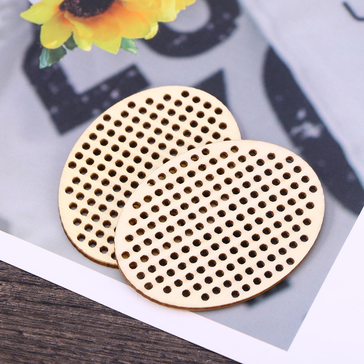 FELTECHELECTR 20Pcs Oval Wood Tags for Crafts Diy Engraving Beige Blank ...