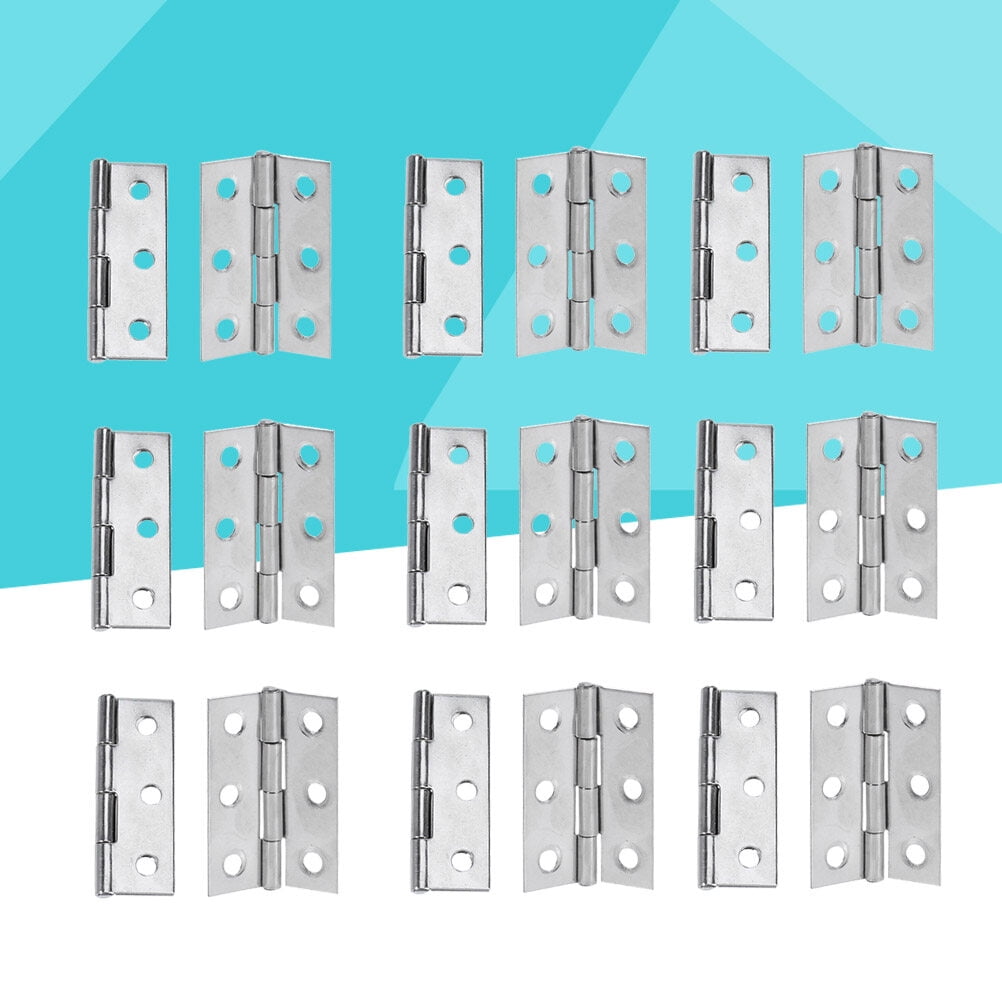 FELTECHELECTR 20Pcs Silver Rectangular Stainless Steel Hinge for ...