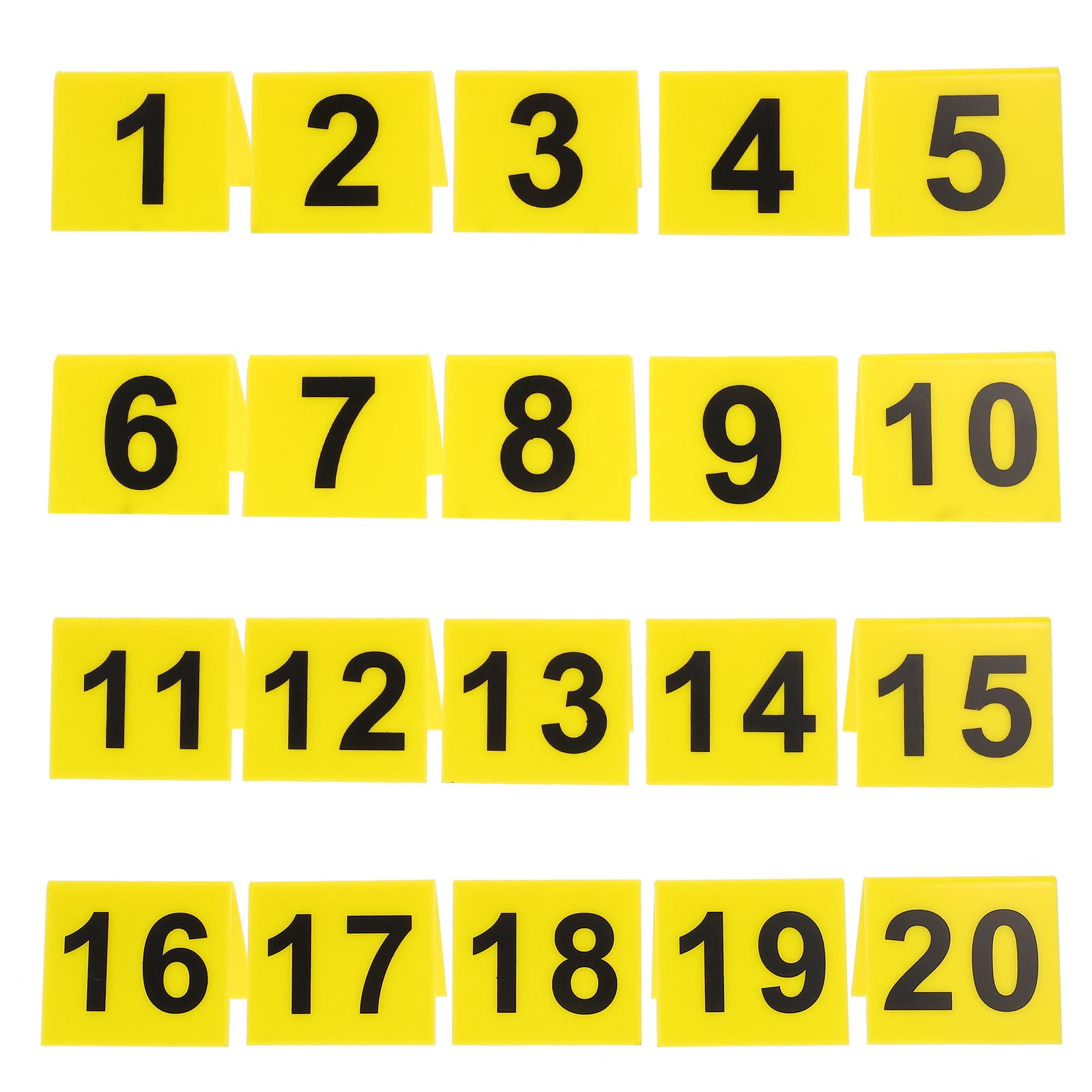 FELTECHELECTR 20Pcs V Shaped Number Tags Acrylic Yellow for Crime Scene ...