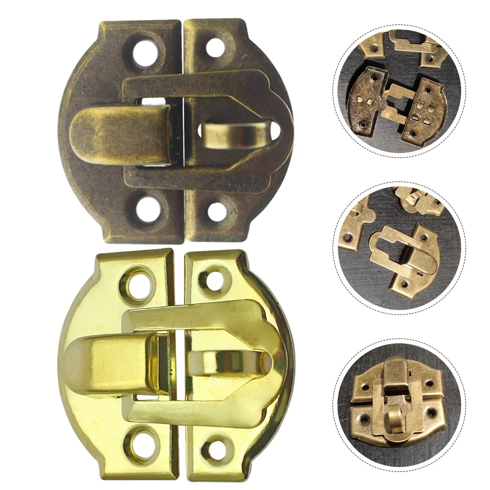 FELTECHELECTR 20Set Rectangular Iron Wooden Box Hasp Latch for Adults 1 ...