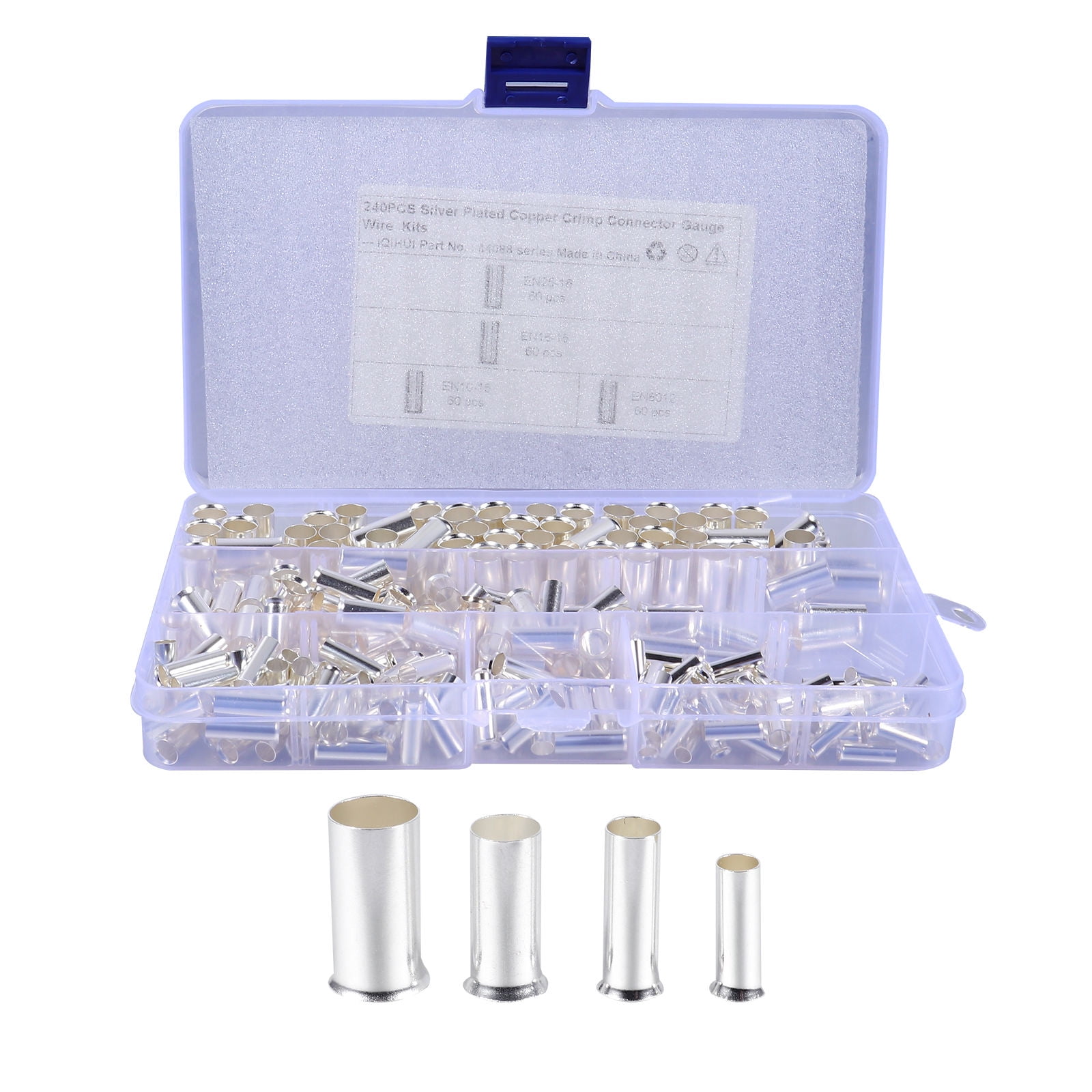 FELTECHELECTR 240 Pcs Wire Copper Crimp Fitting Ferrules Tinned Copper ...