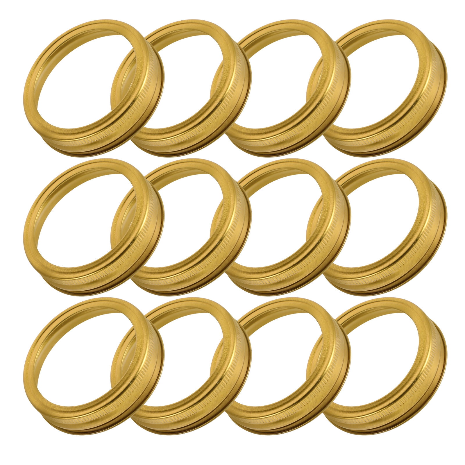 FELTECHELECTR 24Pack Mason Jar Replacement Rings Golden Tinplate Wide ...