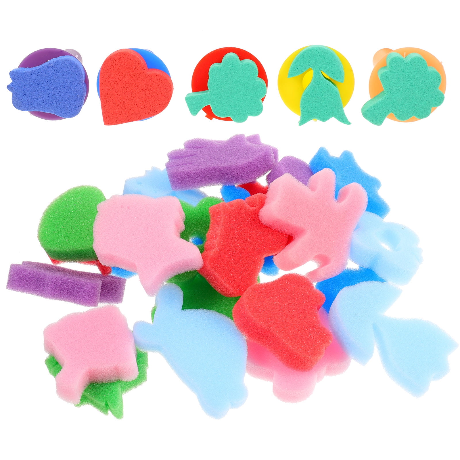FELTECHELECTR 24Pcs Sponge Stamper Early Children Painting Supplies ...