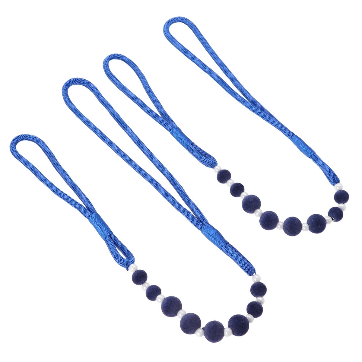 FELTECHELECTR 2Pack Blue Beaded Curtain Tiebacks for Homeowners and ...