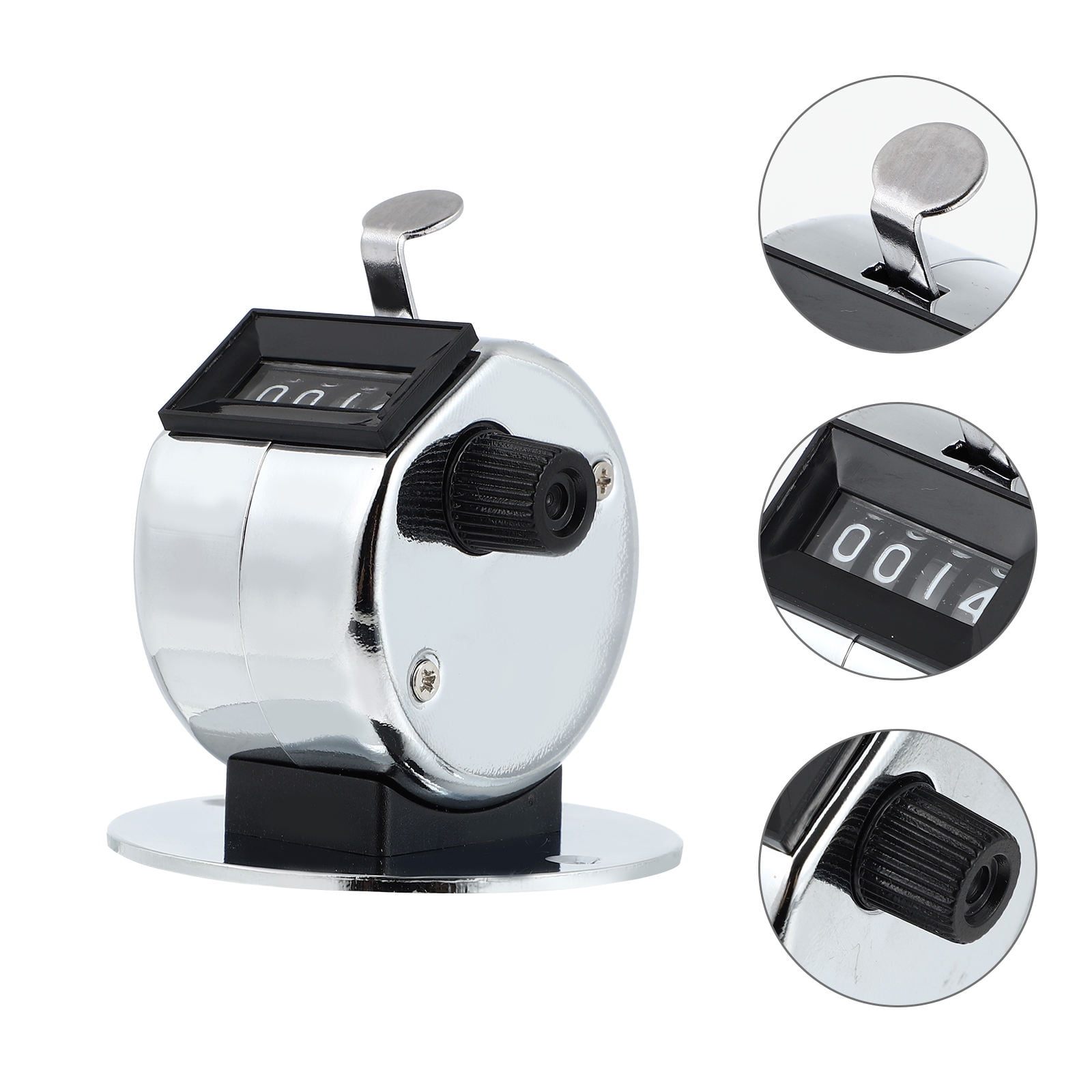 FELTECHELECTR 2Pack Manual Counter Clicker Silver Chromium Plating Iron ...