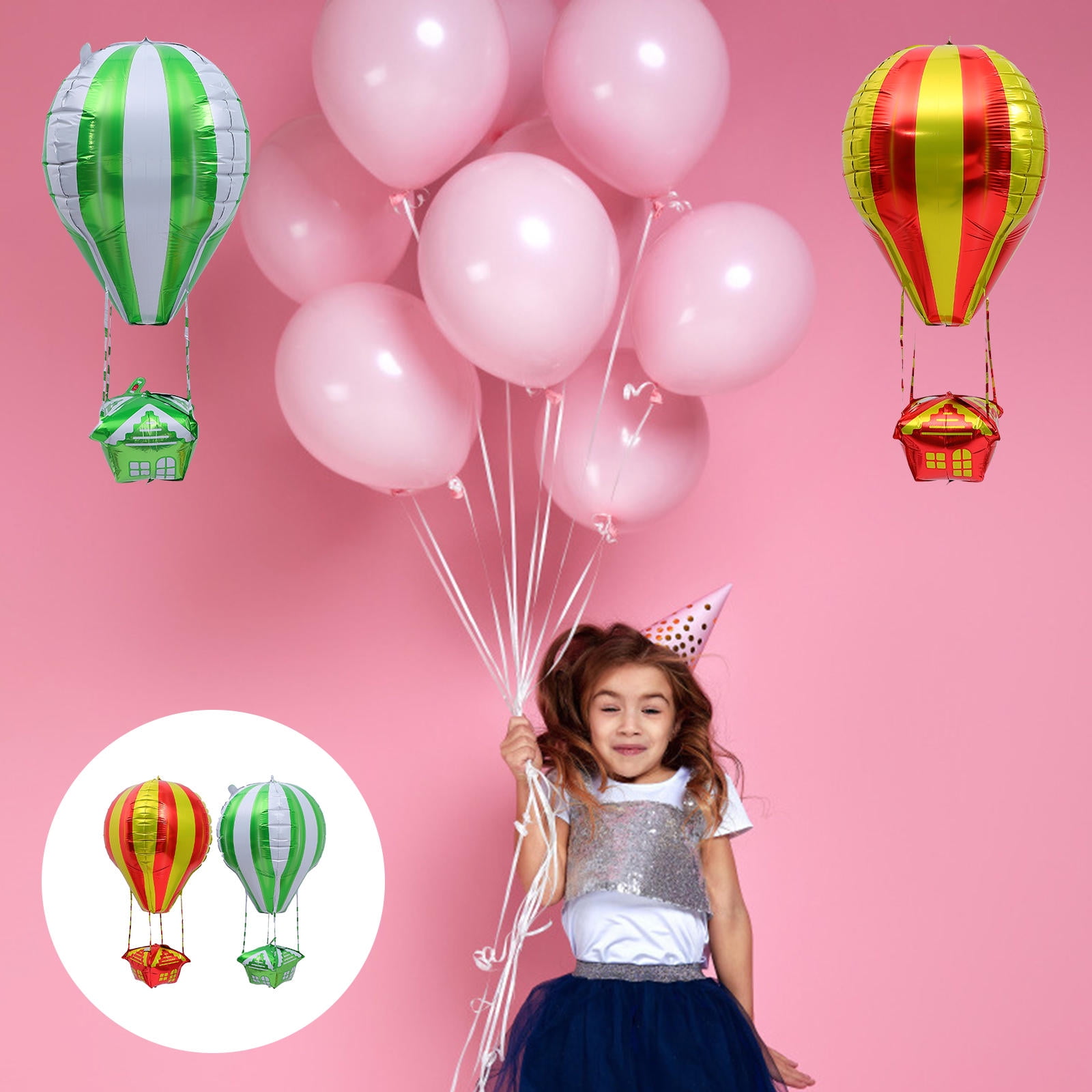 FELTECHELECTR 2Pack Party Balloon Decor Hot Air Balloon Shape Balloons ...