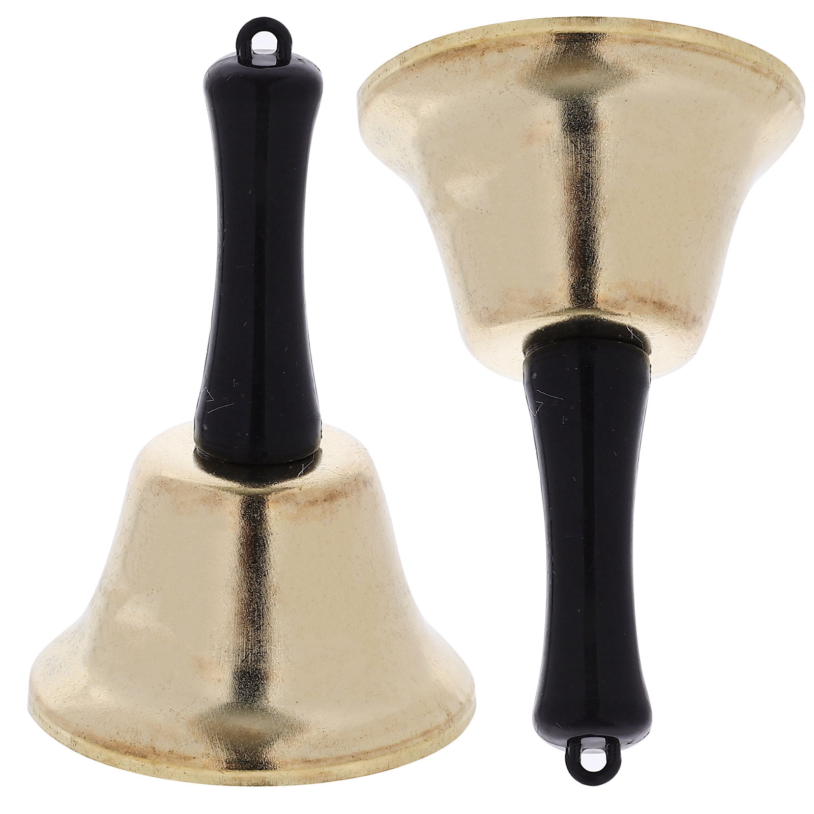 FELTECHELECTR 2Pack Small Hand Bells Golden Metal Musical Instruments ...
